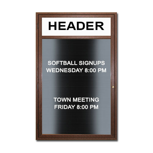 Indoor LED Lighted Enclosed Wood Framed Letter Boards with Header ...