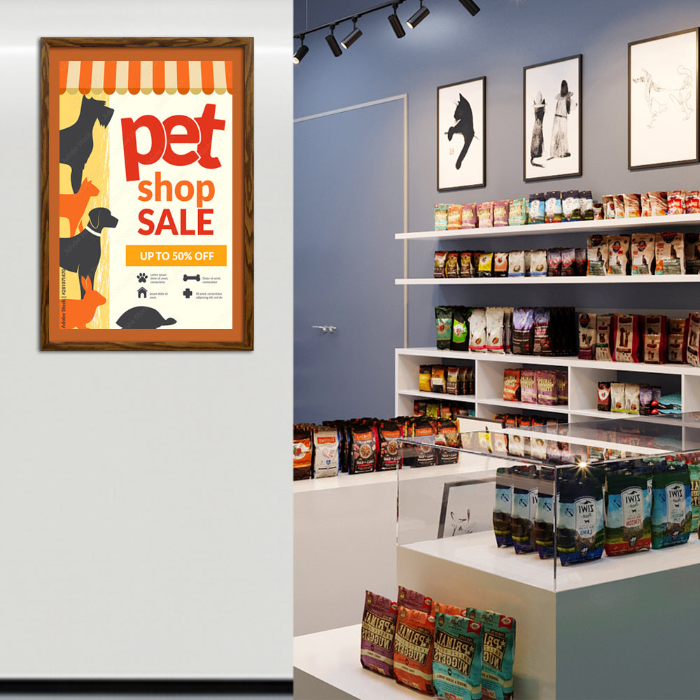 Designer Wood Snap Frames for Posters 17x22 (2" Wide Matboard ...