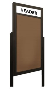 24x72 Ex Large Lighted Outdoor Cork Board w Header on Posts SHIPS FREE ...