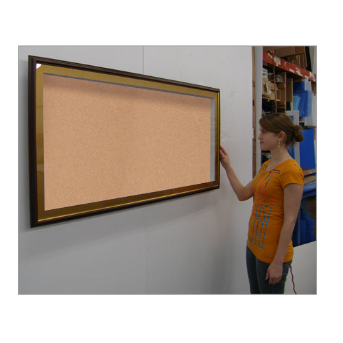8 Inch Deep Designer Wood Framed Large Cork Board Display Case 24x36 ...