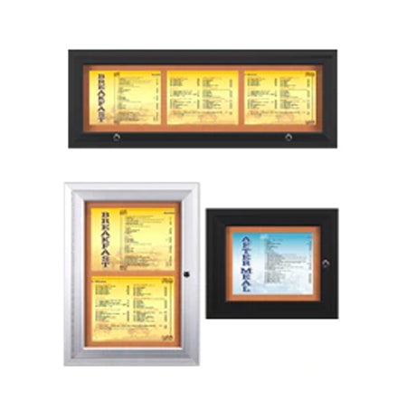 Indoor Menu Display Cases For 8.5x11 Menus | Wall Mounted Menu Display ...