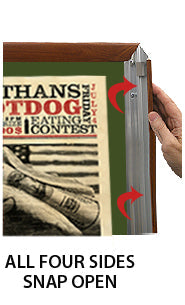 Designer Wood Snap Frames for Posters 8.5x14 (1" Wide Matboard ...