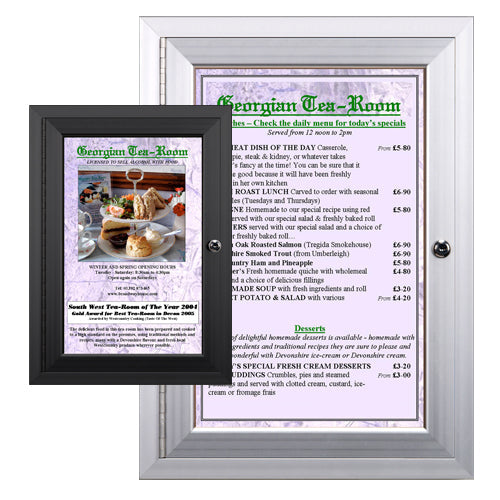 Enclosed Outdoor Menu Cases For 11x17 Menus | Restaurant Menu Display ...