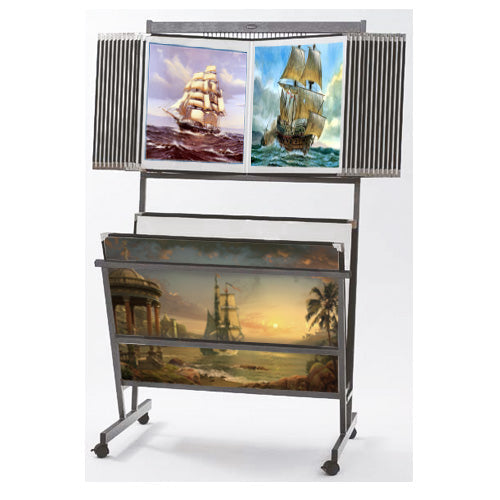 Euro-Design Swinging Panels Floor Stand | Combo Art Rack Display + Bin ...