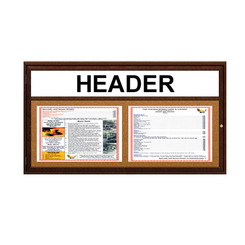 Indoor Enclosed Wood Menu Cases with Header & Lights (11" x 17 ...