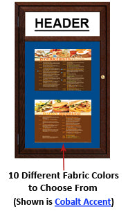 Indoor Wood Restaurant Display Case | 8.5x11 Menus | Header Panel ...