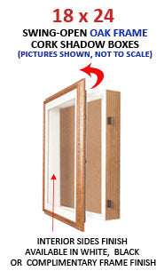 SwingFrame 18 x 24 Oak Wood Shadowbox with Cork Board (1" Deep ...