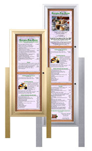 Outdoor Enclosed Menu Cases with Leg Posts (11" x 17" Portrait Menus ...