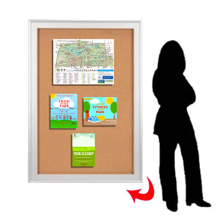 Extra Large Super Wide-Face Enclosed Cork Bulletin Board SwingFrames ...