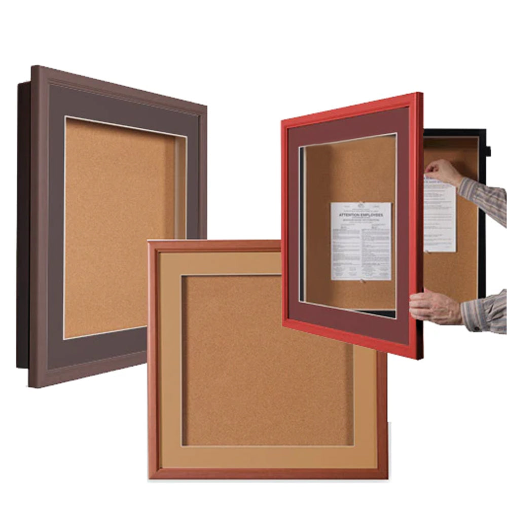 SwingFrame 18 x 24 Wood Framed Designer Bulletin Board with Light ...