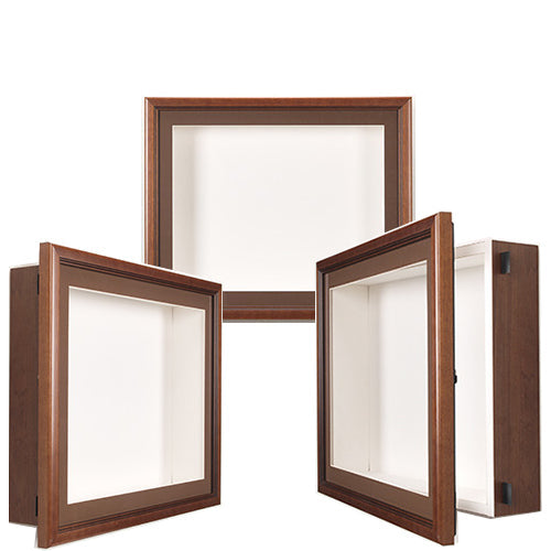 SwingFrame Designer Wall Wood Framed Display Case 4" Deep in 10+ Sizes ...