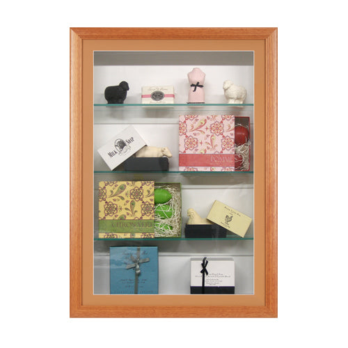 SwingFrame Designer Wood Frame Wall Mount Display Case with Wooden ...