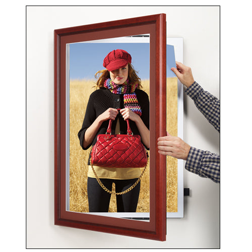 Wood 353 Poster Display SwingFrames w Matboard: Swing Open Fast Change ...