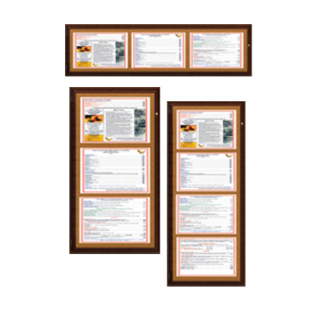 Enclosed Indoor Wood Menu Cases For 11x17 Menus | Indoor Restaurant ...